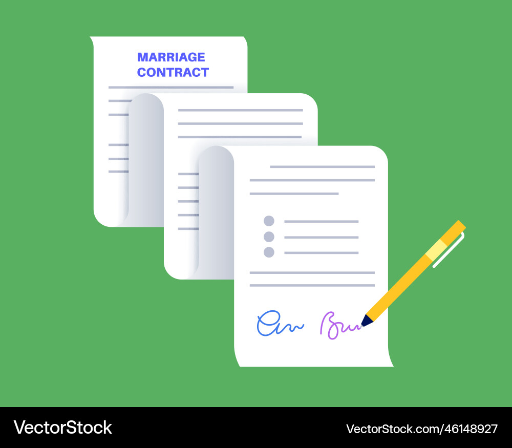 Legal marriage document Royalty Free Vector Image