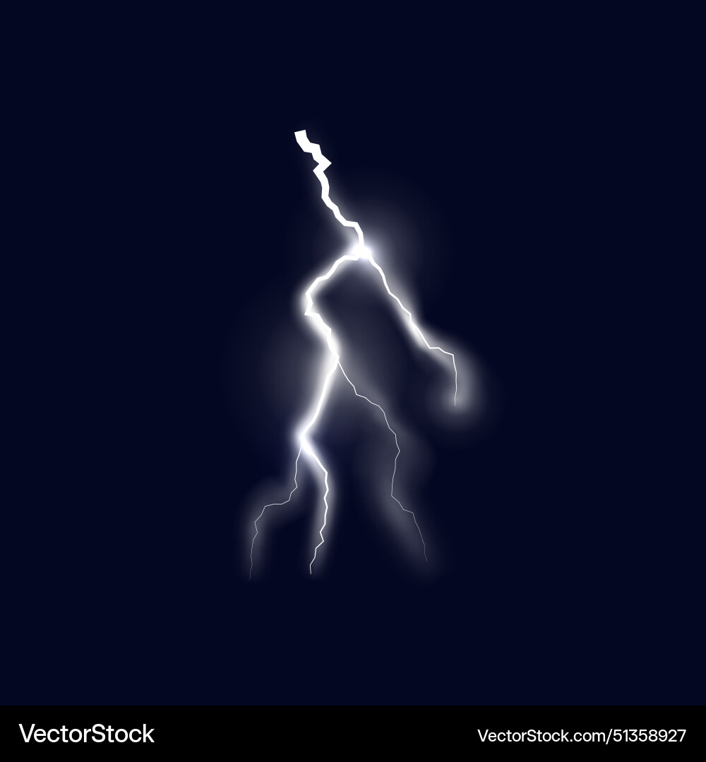Lightning on the dark sky isolated Royalty Free Vector Image