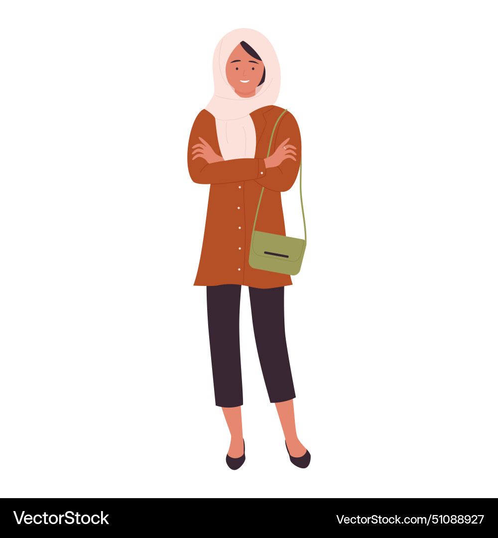Muslim female student or young office worker Vector Image