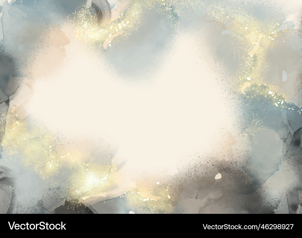 Neutral coloured hand painted alcohol ink Vector Image