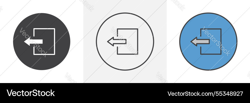 Sign out icons pack for website designs Royalty Free Vector