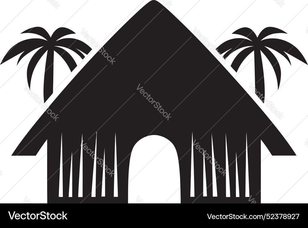 Tribal haven african hut logo design rustic Vector Image