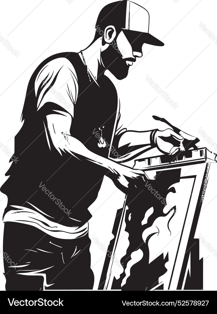 Urbanstencil graffiti symbol graffit black logo Vector Image