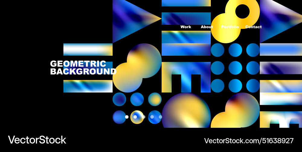 Various colorful geometric shapes abstract web Vector Image