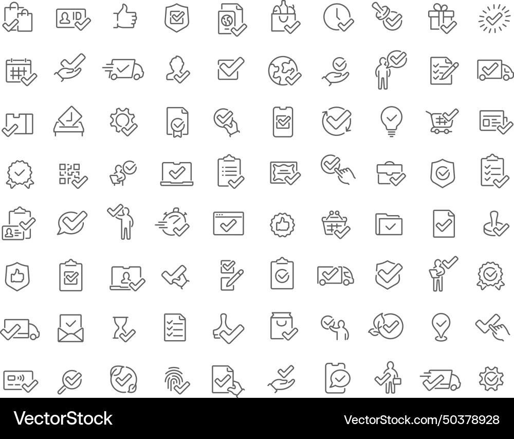 Approval & Verification Icons Royalty Free Vector Image