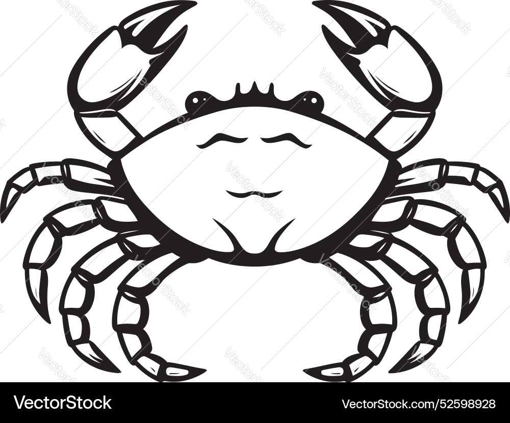 Crustacean chronicle crab icon with thick outline Vector Image