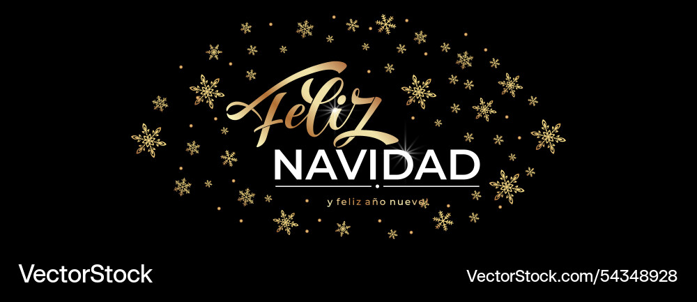 Feliz navidad spanish merry christmas modern Vector Image