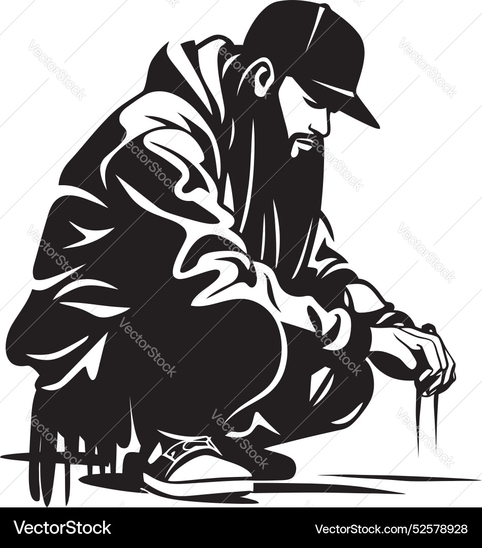 Graffit black logo design icon tagtact artist Vector Image