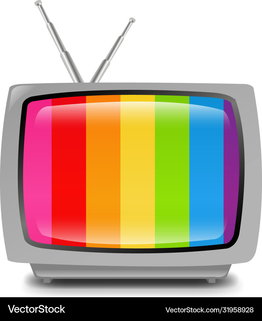 Grey retro tv isolated white background Royalty Free Vector