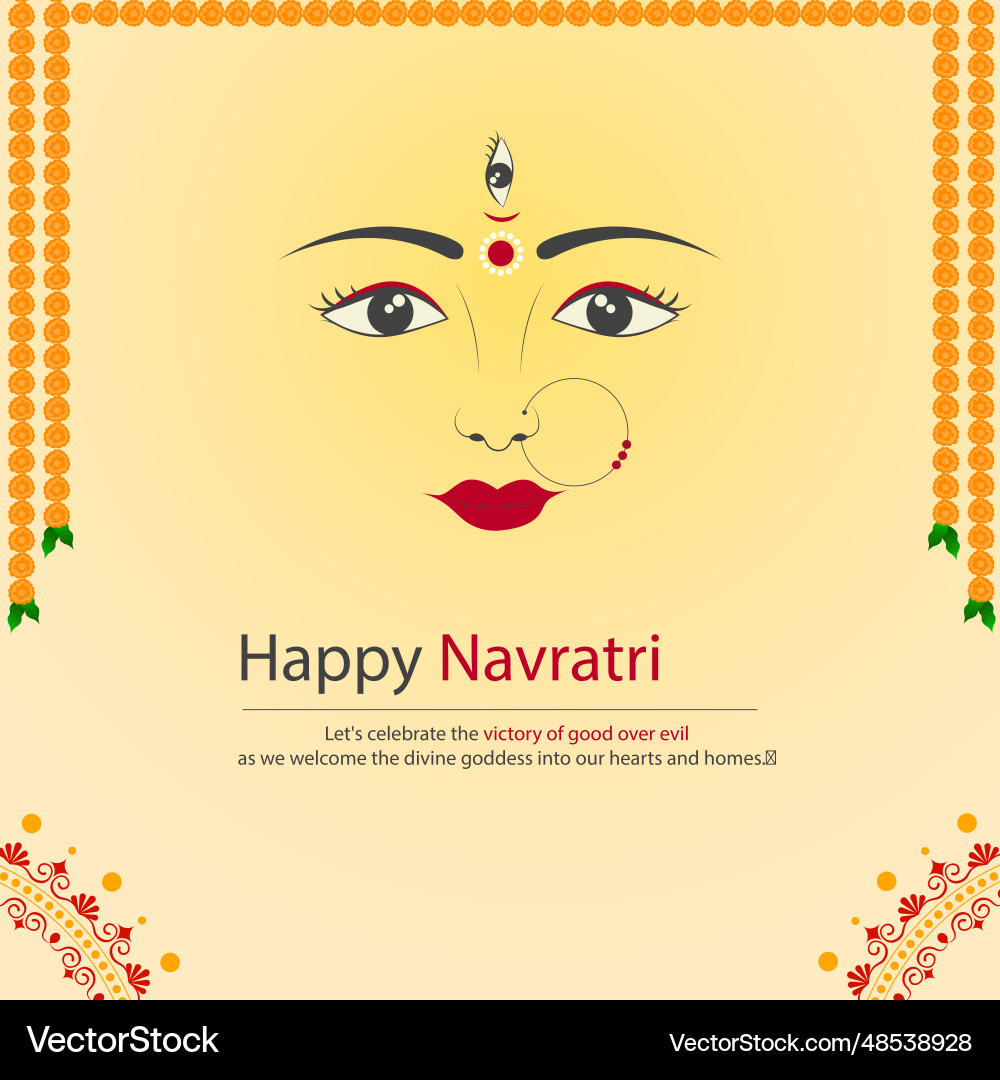 Happy navratri social media post Royalty Free Vector Image