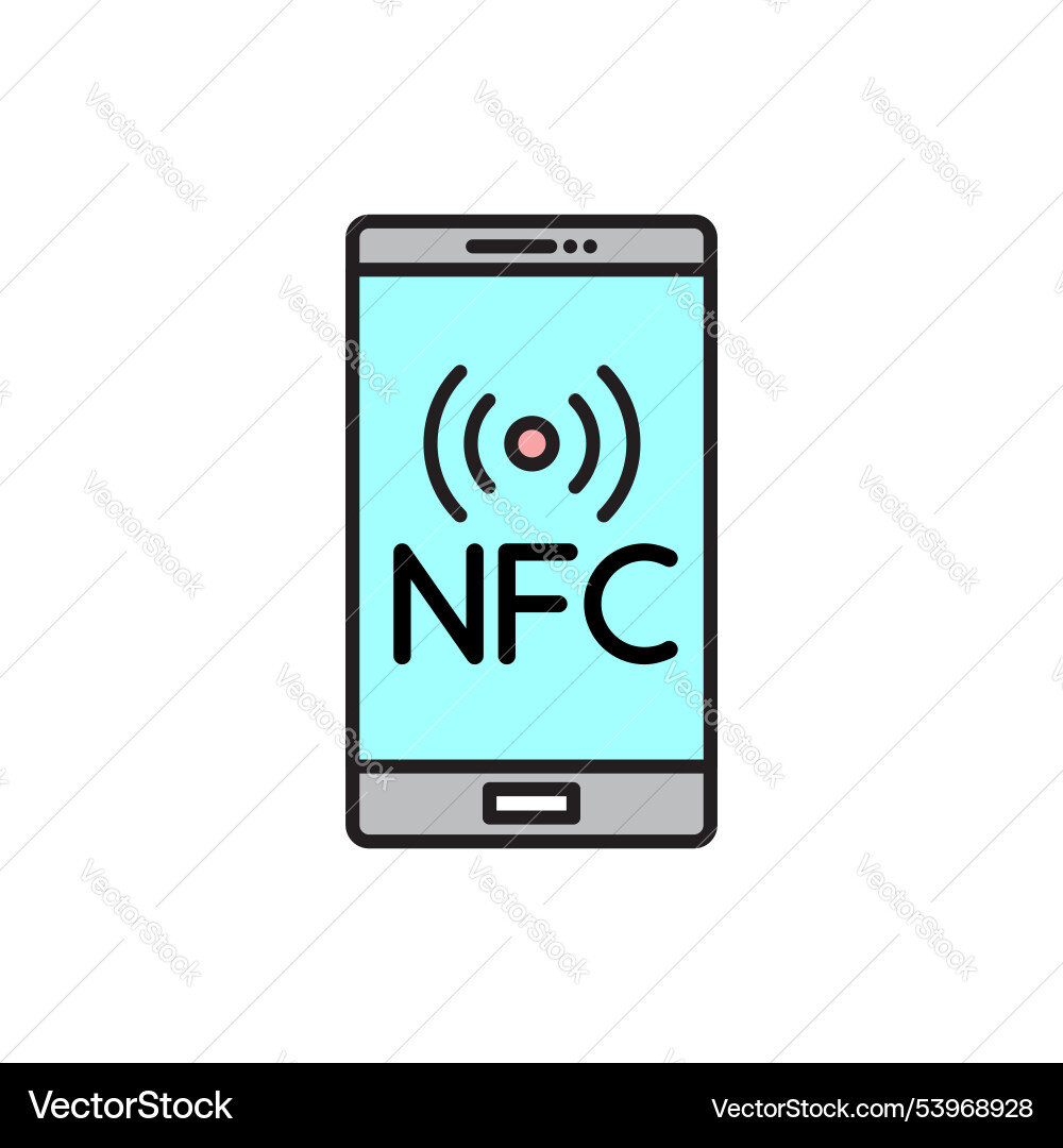 Nfc colored icon on white background Royalty Free Vector