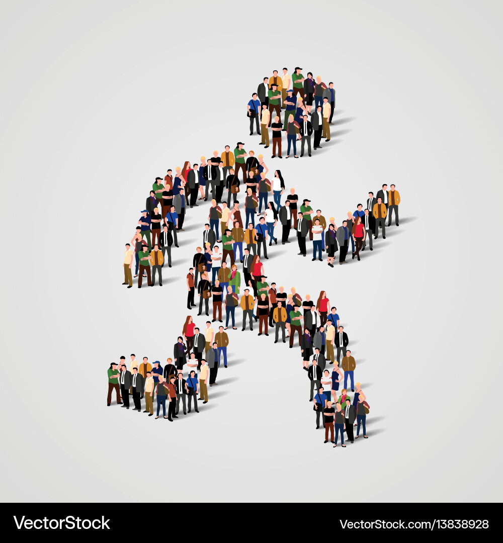Running Man Group Formation Royalty Free Vector Image