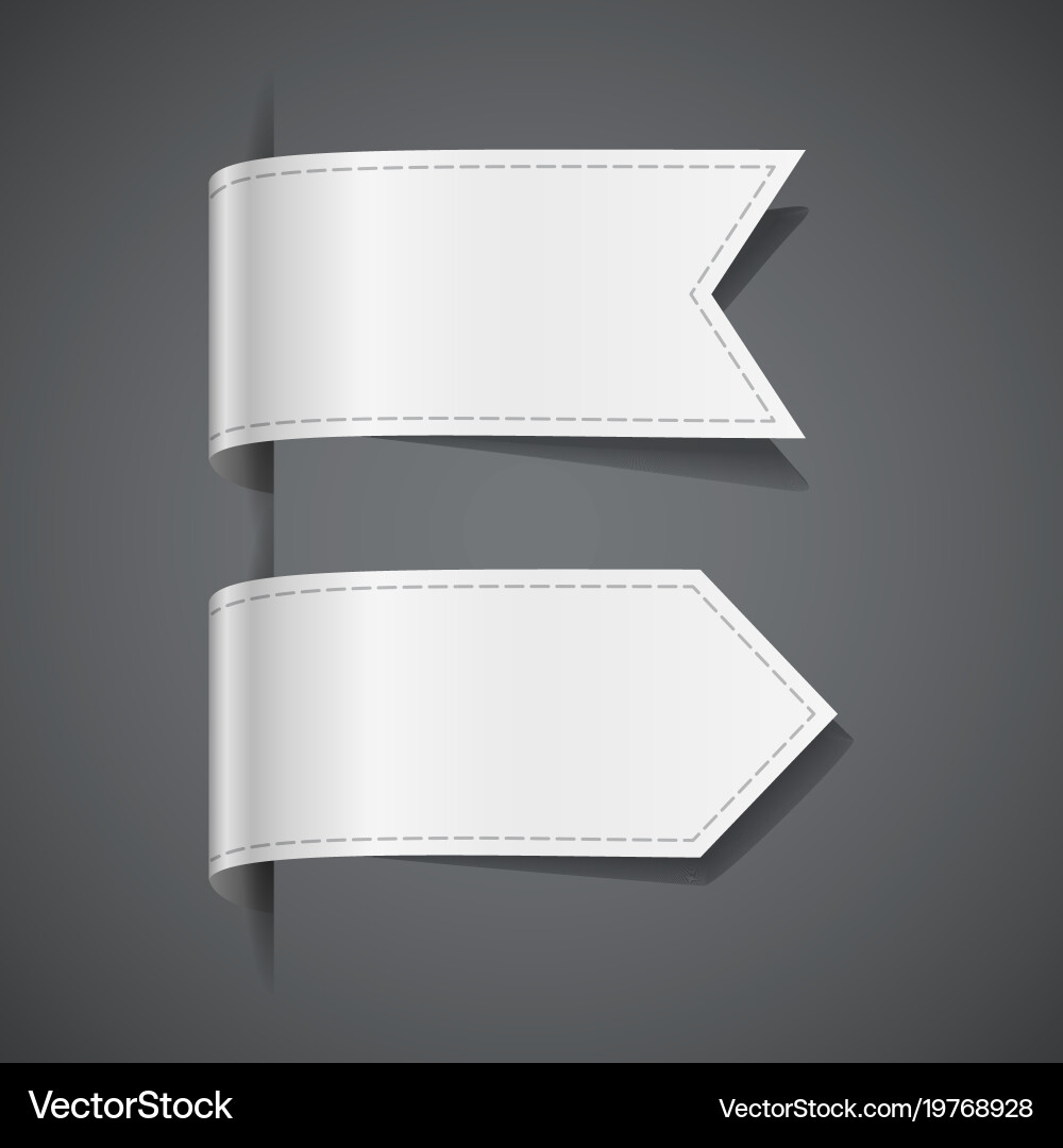 Set of white decorative ribbons Royalty Free Vector Image