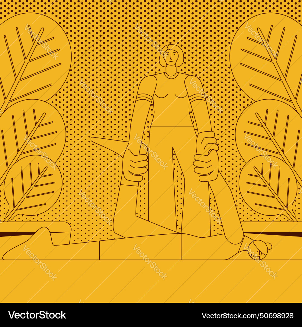 Shiatsu full body massage retro style Royalty Free Vector