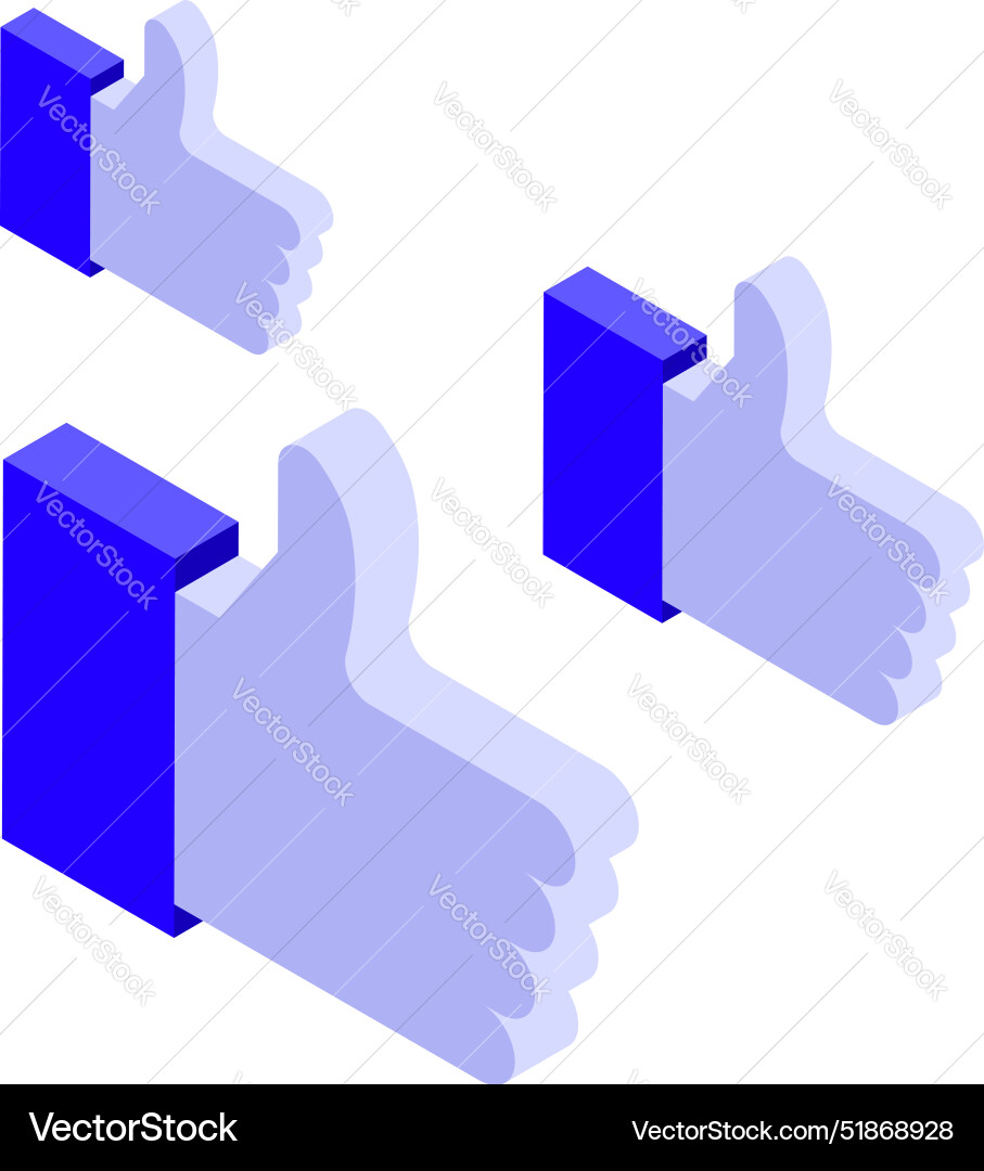 Three thumbs up are giving positive feedback Vector Image