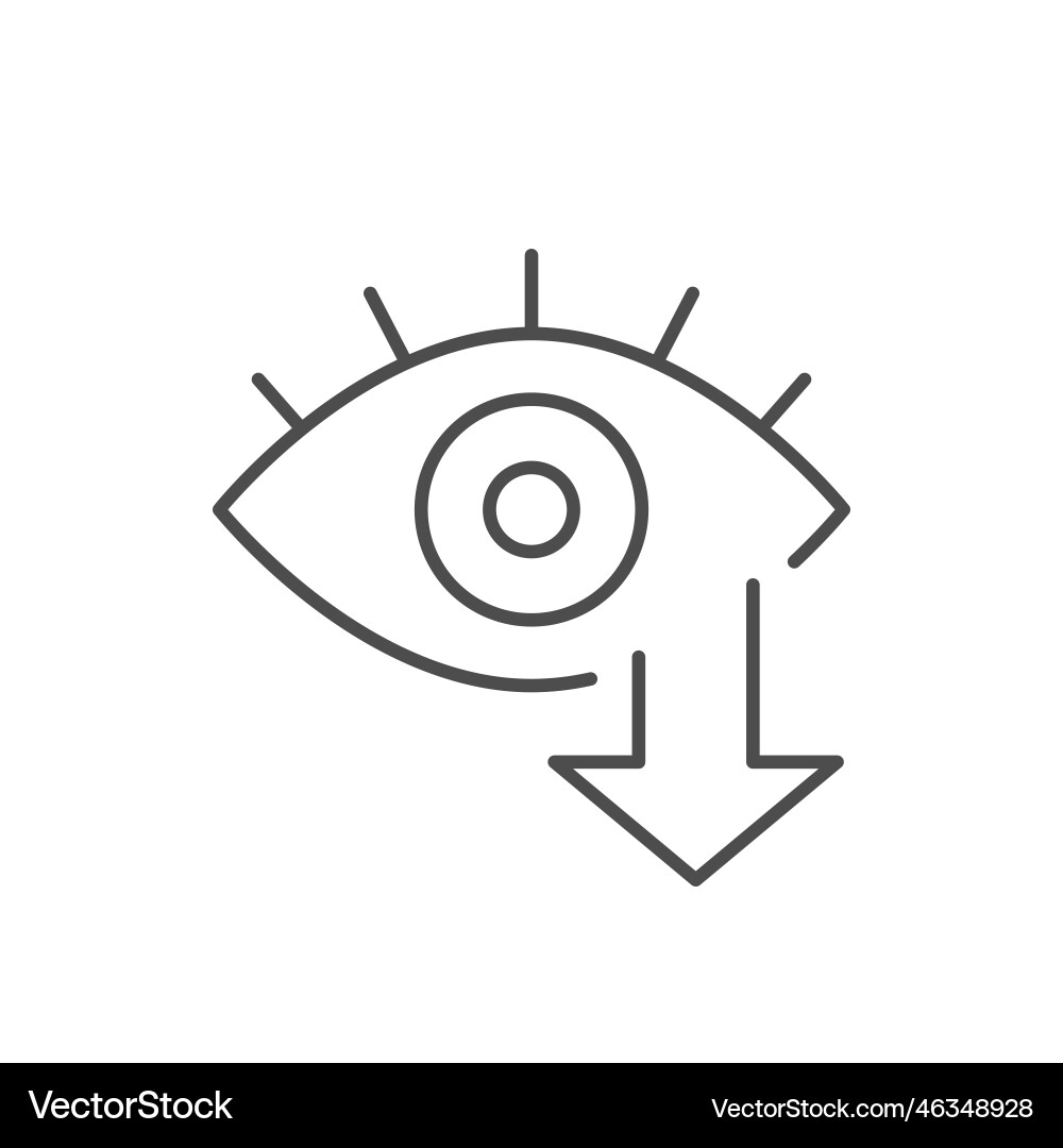 Vision degradation line outline icon Royalty Free Vector