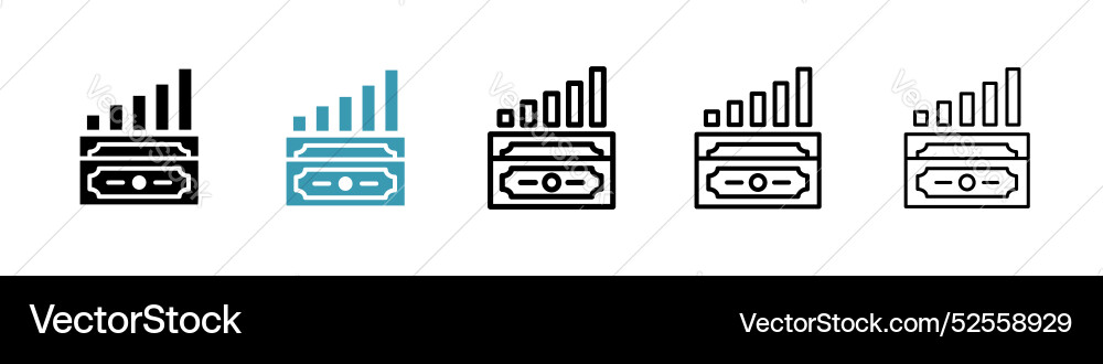 Capital gain icon set on white background Vector Image