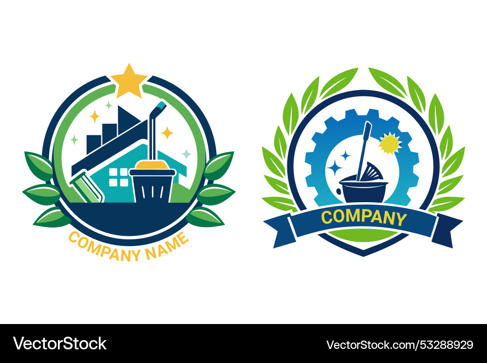 Creative cleaning logo for business cards Vector Image