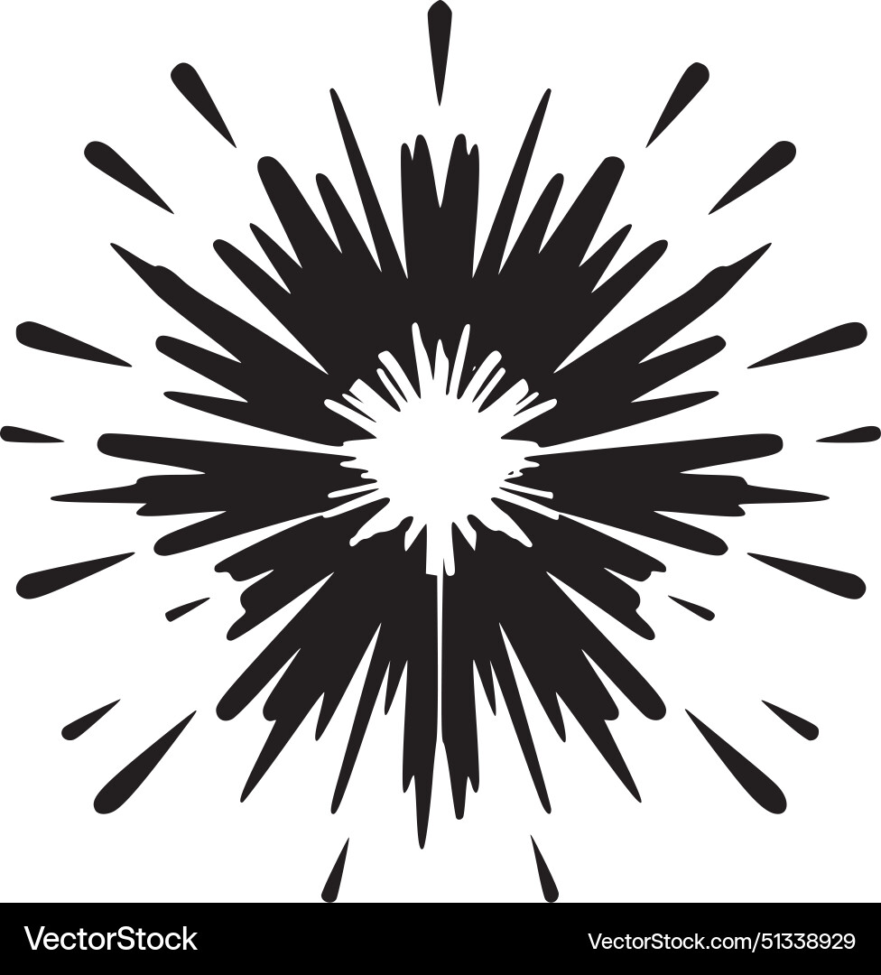 Explosion - black and white Royalty Free Vector Image