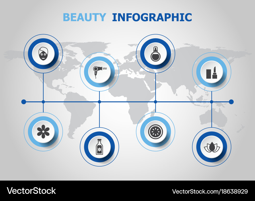Infographic design with beauty icons Royalty Free Vector