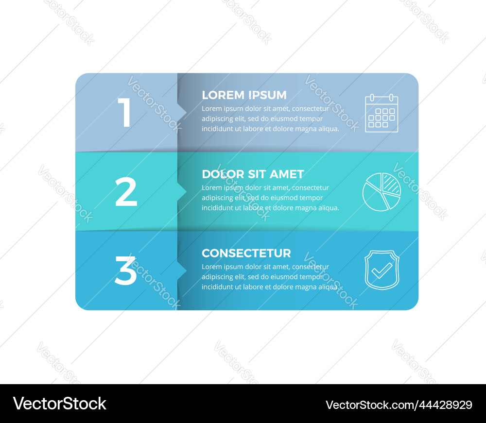 Infographic template with 3 steps Royalty Free Vector Image