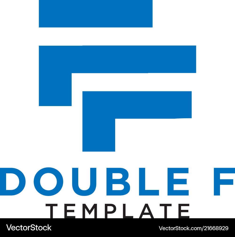 Letter double f logo design template Royalty Free Vector