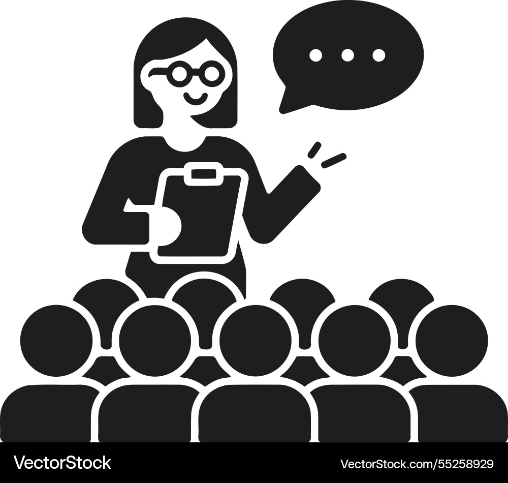Public speaker presentation icon Royalty Free Vector Image
