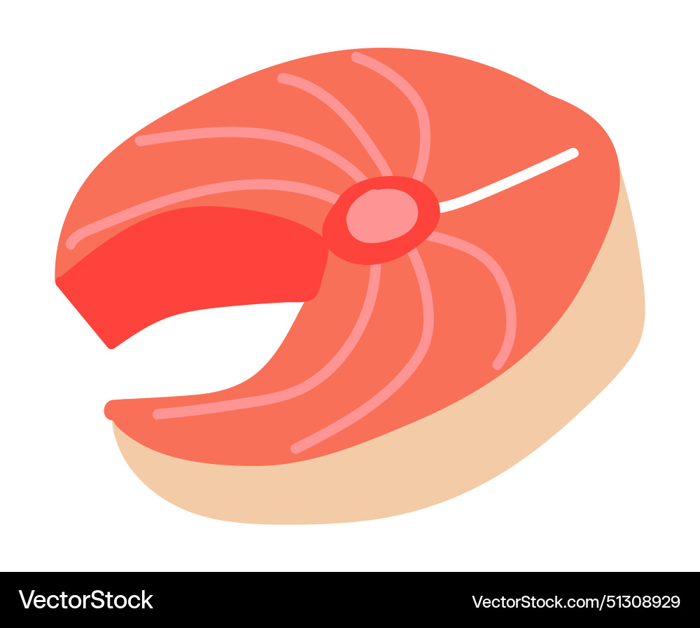 Raw meat for steak in flat design beef at bone Vector Image