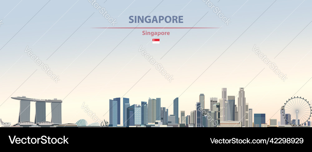 Singapore city skyline Royalty Free Vector Image
