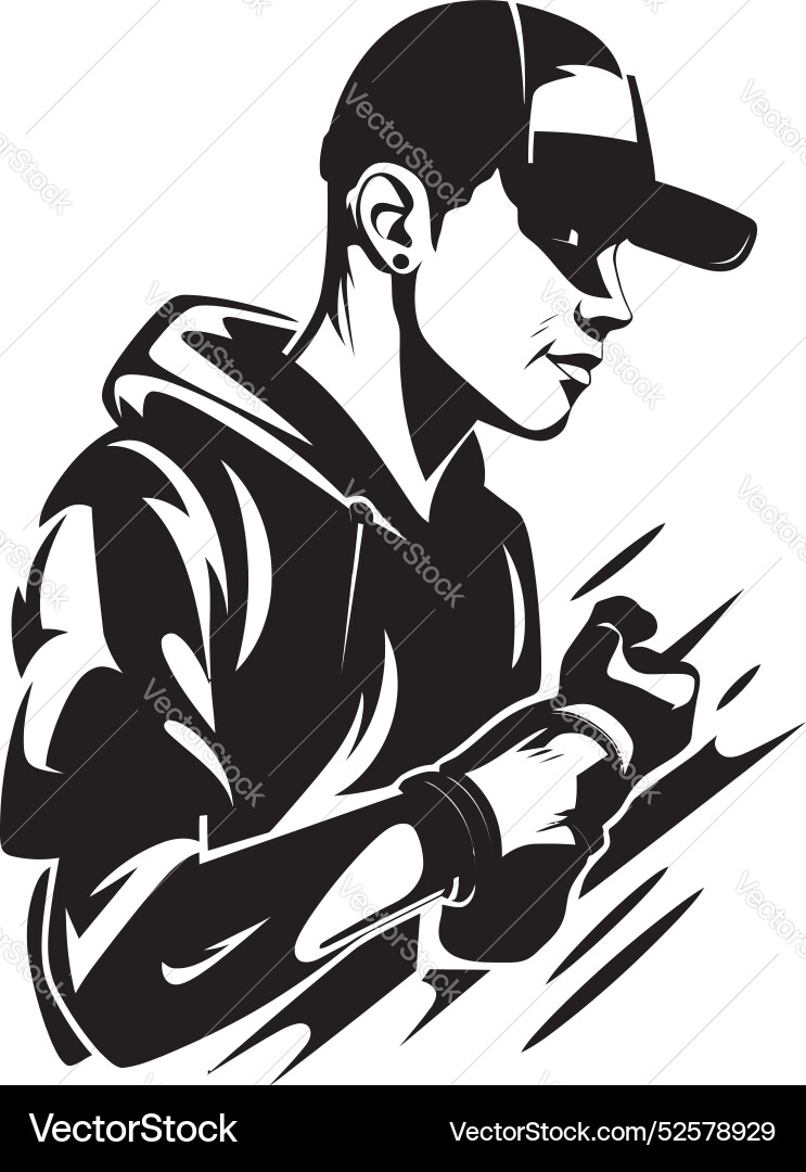 Spraymaster icon black logo design tagtalent Vector Image