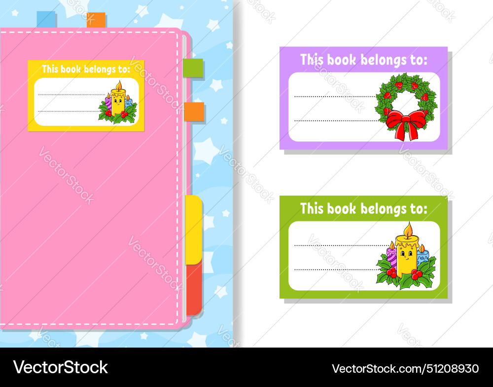 Book label stickers for kids the rectangular Vector Image