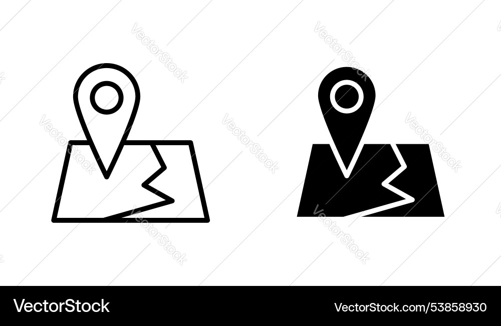Map icon set Royalty Free Vector Image - VectorStock