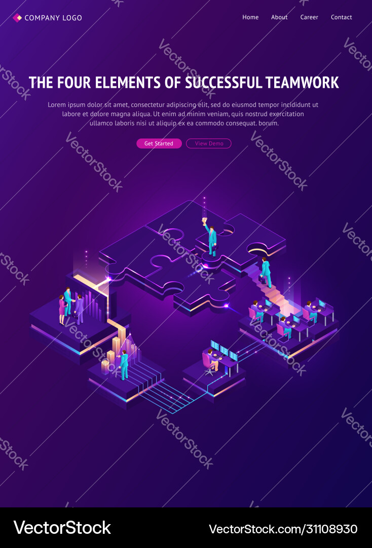 Teamwork & Collaboration Banner Royalty Free Vector