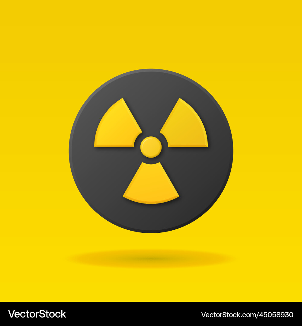 Yellow warning danger nuclear sign black Vector Image