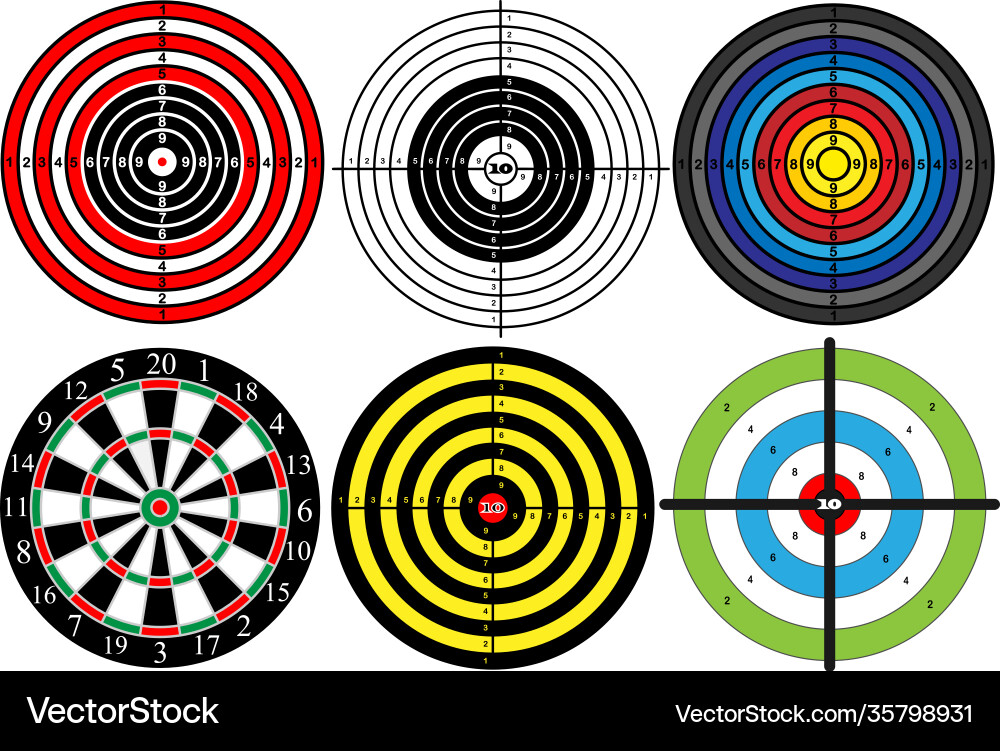 A large set different targets Royalty Free Vector Image