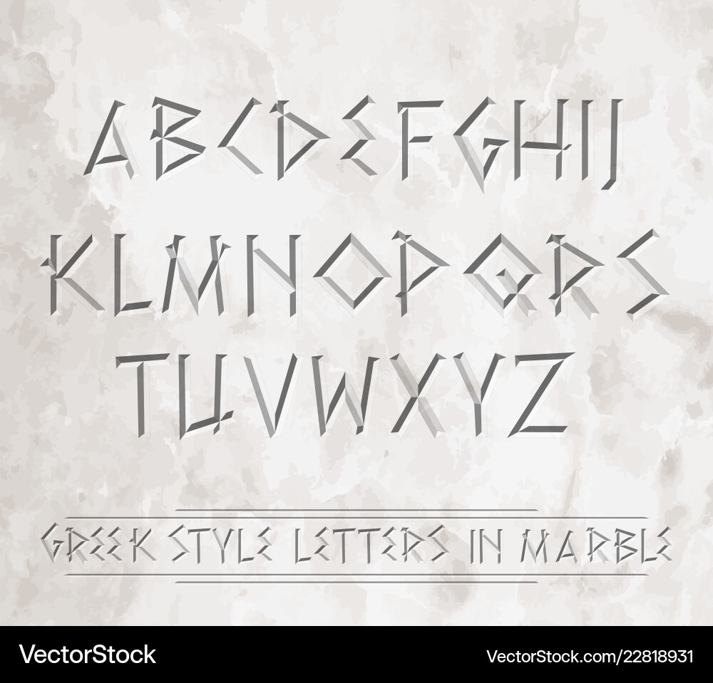 Ancient Greek Marble Letters Royalty Free Vector Image