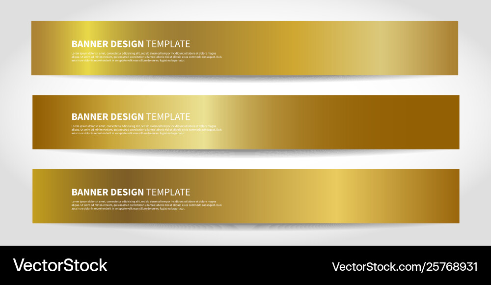 Banners with abstract gold background Royalty Free Vector
