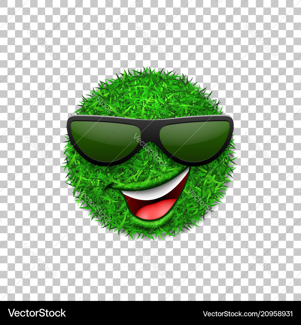 Grass Face Smiley Icon Royalty Free Vector Image