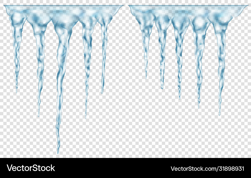 Group translucent icicles Royalty Free Vector Image