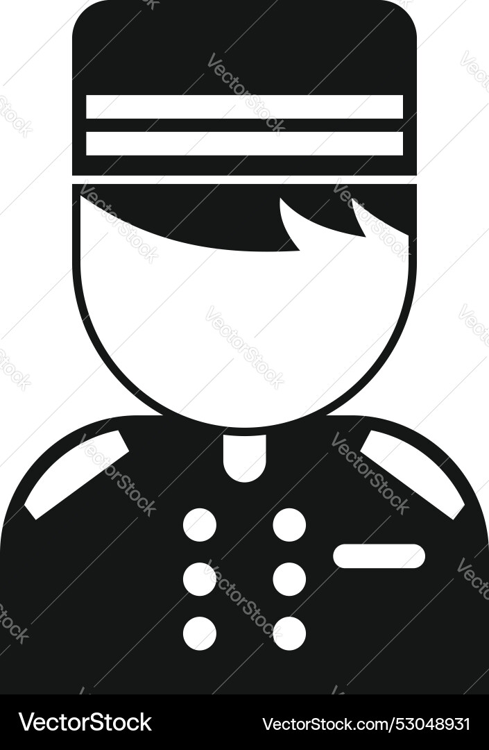 Hotel boy standing wearing uniform icon simple Vector Image