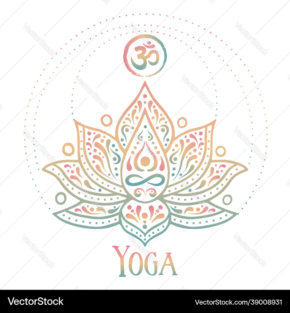 Indian Lotus & Om Symbol Royalty Free Vector Image