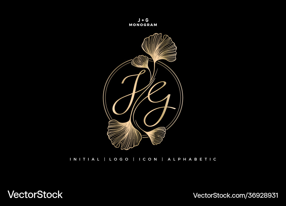 JG Initial Letter Monogram Royalty Free Vector Image