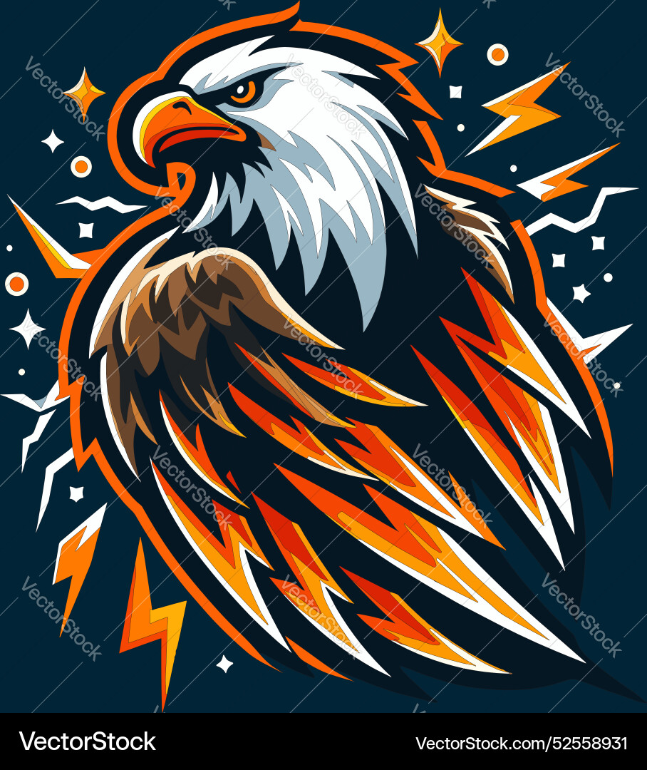 Orange design 1 hawk head Royalty Free Vector Image