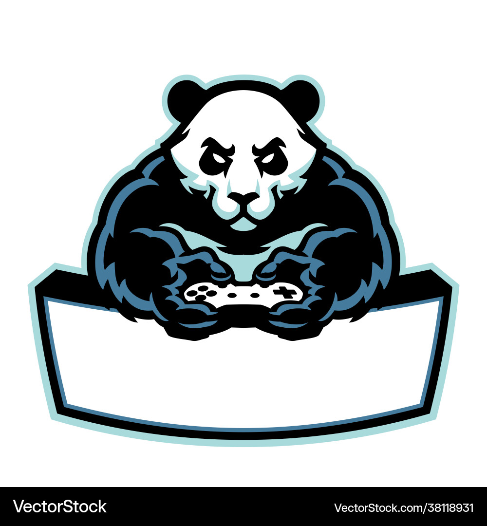 Panda Gaming Mascot Logo Royalty Free Vector Image