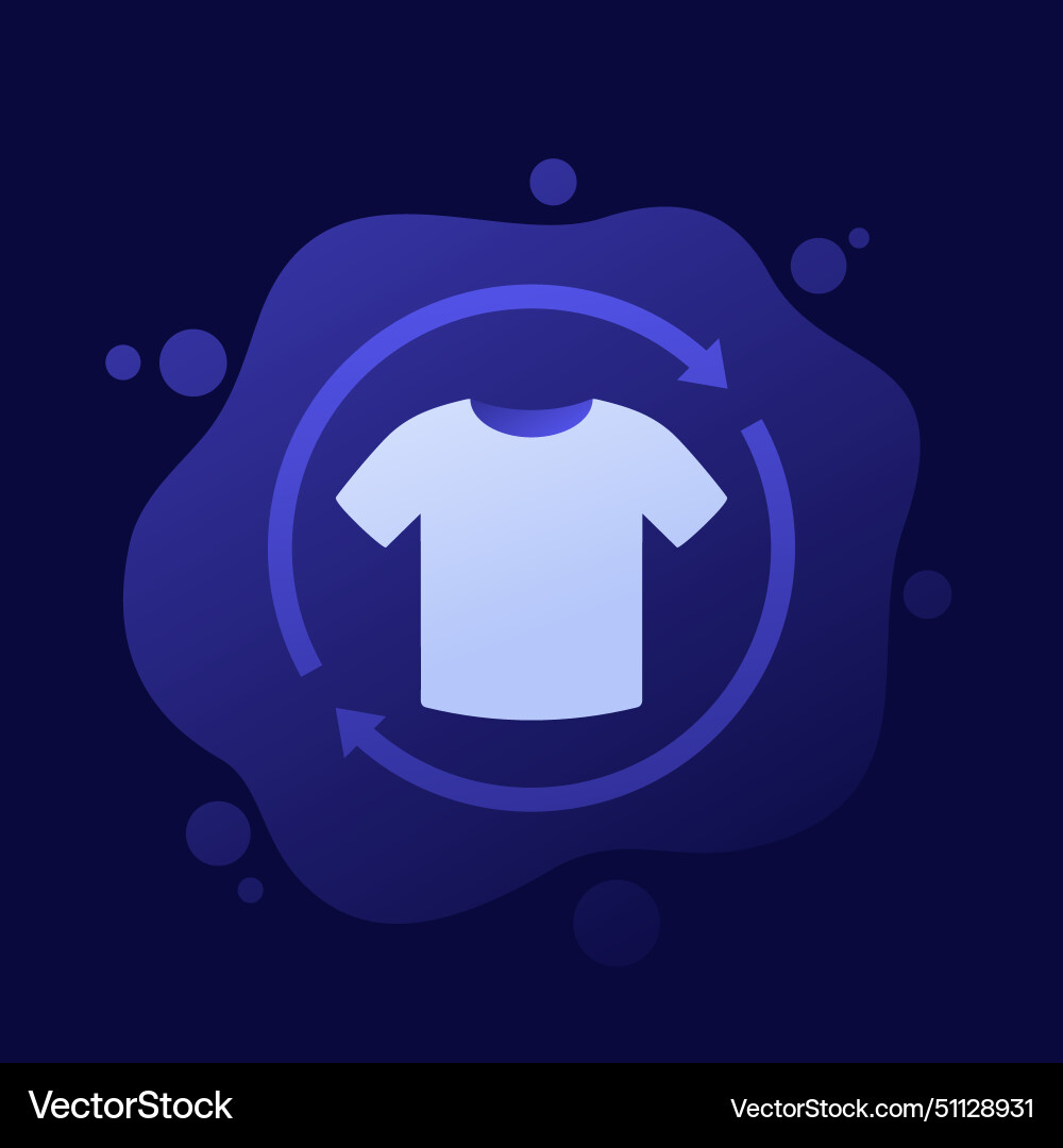 Recycling clothes icon with a shirt design Vector Image