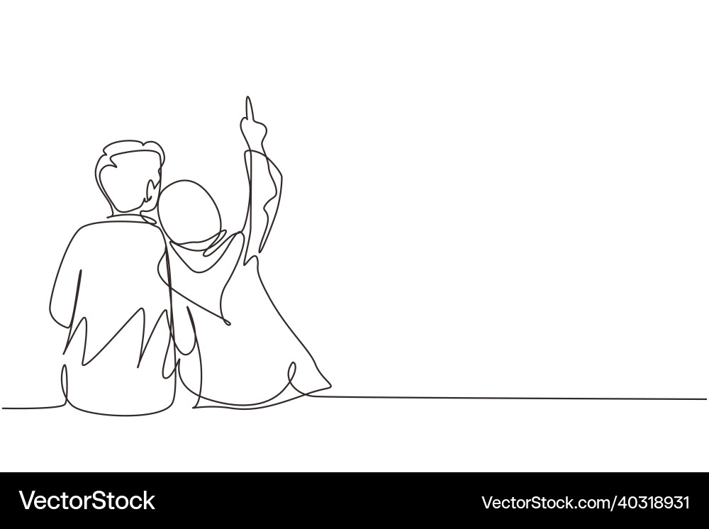 Romantic Line Drawing Couple Royalty Free Vector Image