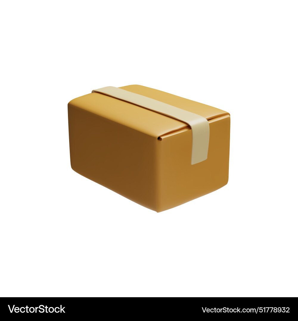 3d of a closed cardboard box Royalty Free Vector Image