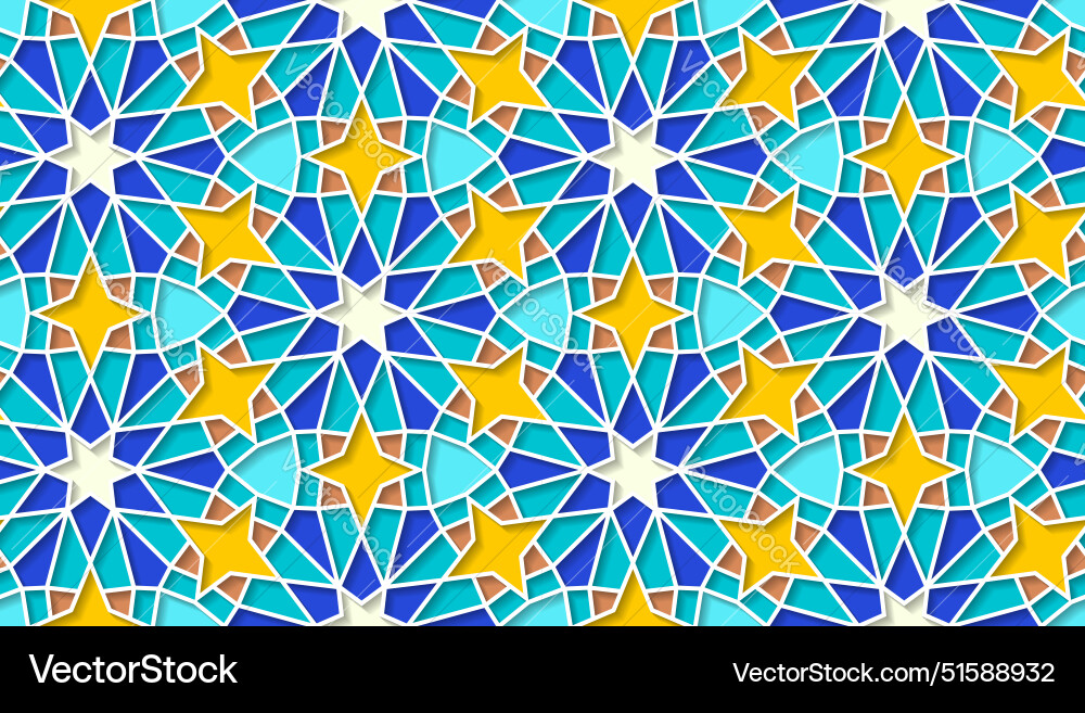 Arabic seamless girih pattern with classic islamic