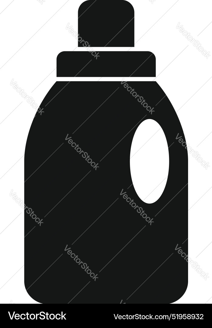 Black bottle of liquid laundry detergent icon Vector Image