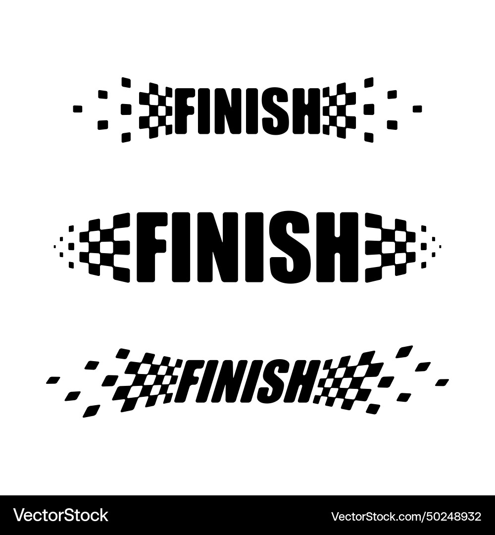 Checkered finish flags set Royalty Free Vector Image